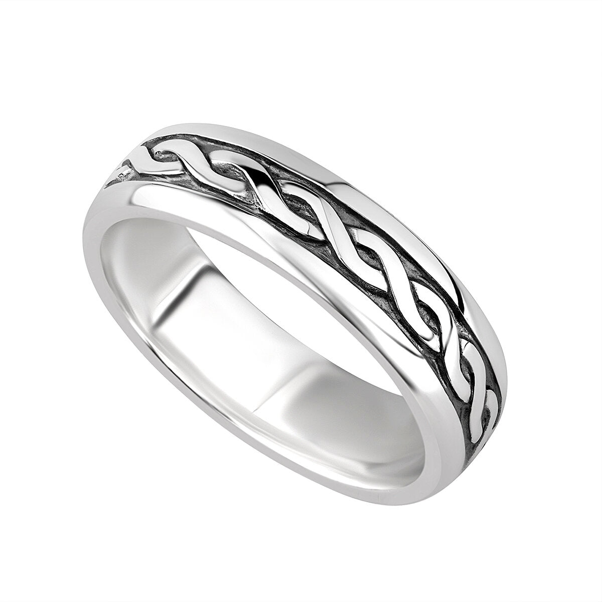 Women's Sterling Silver Celtic Wedding Ring S2648– CladdaghRING.com