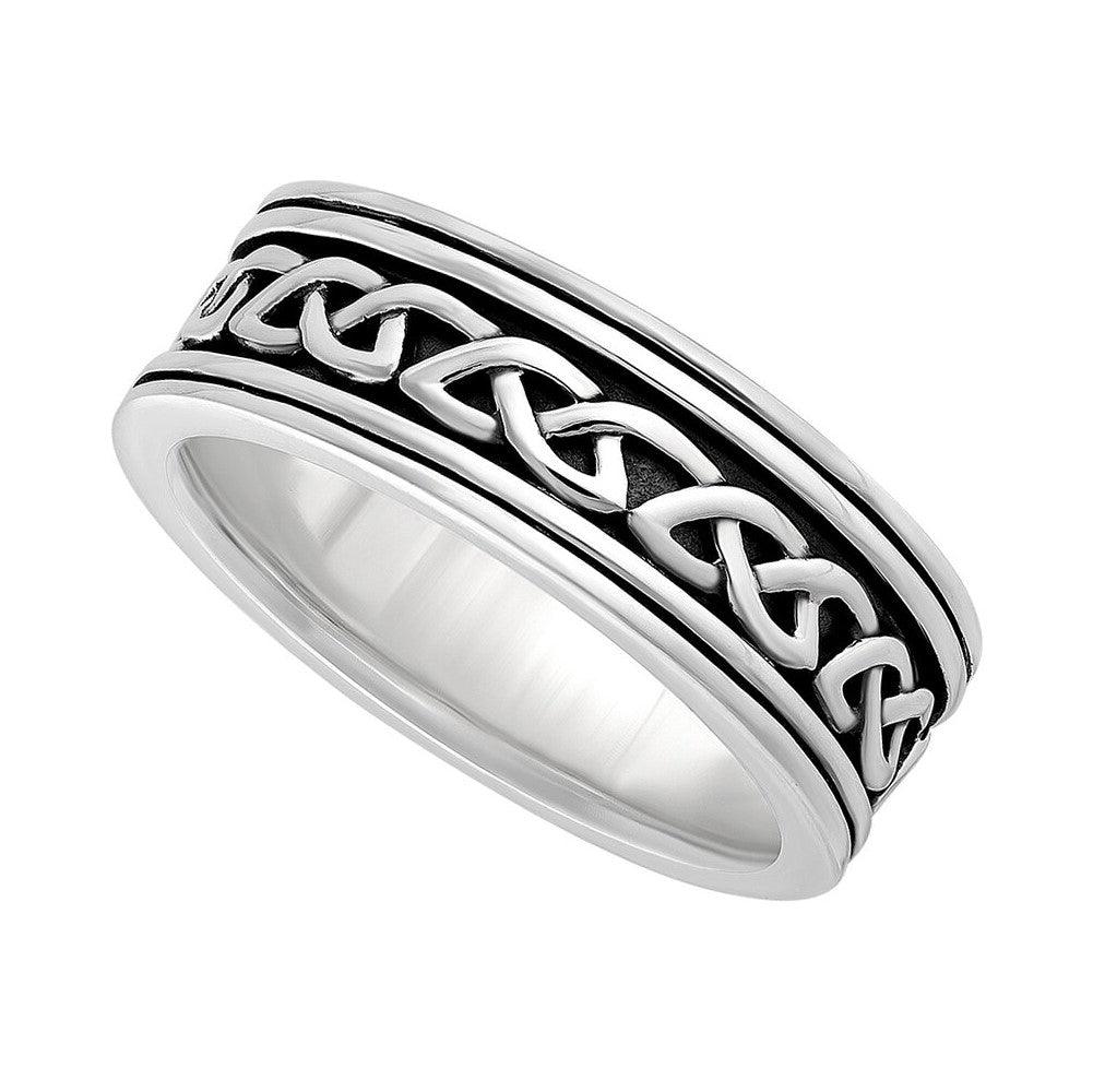Men's Sterling Silver Oxidized Celtic Knot Wedding Ring - S21073 ...