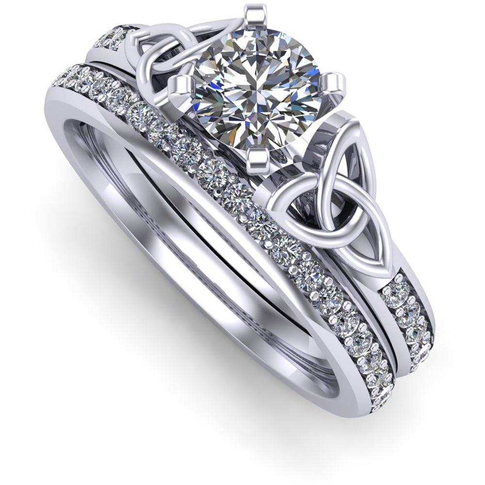 Platinum Celtic Trinity Knot Engagement Wedding Bridal Set BRIDAL-SET ...