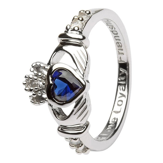 STERLING SILVER Birthstone Claddagh Rings, Earrings, Pendants ...